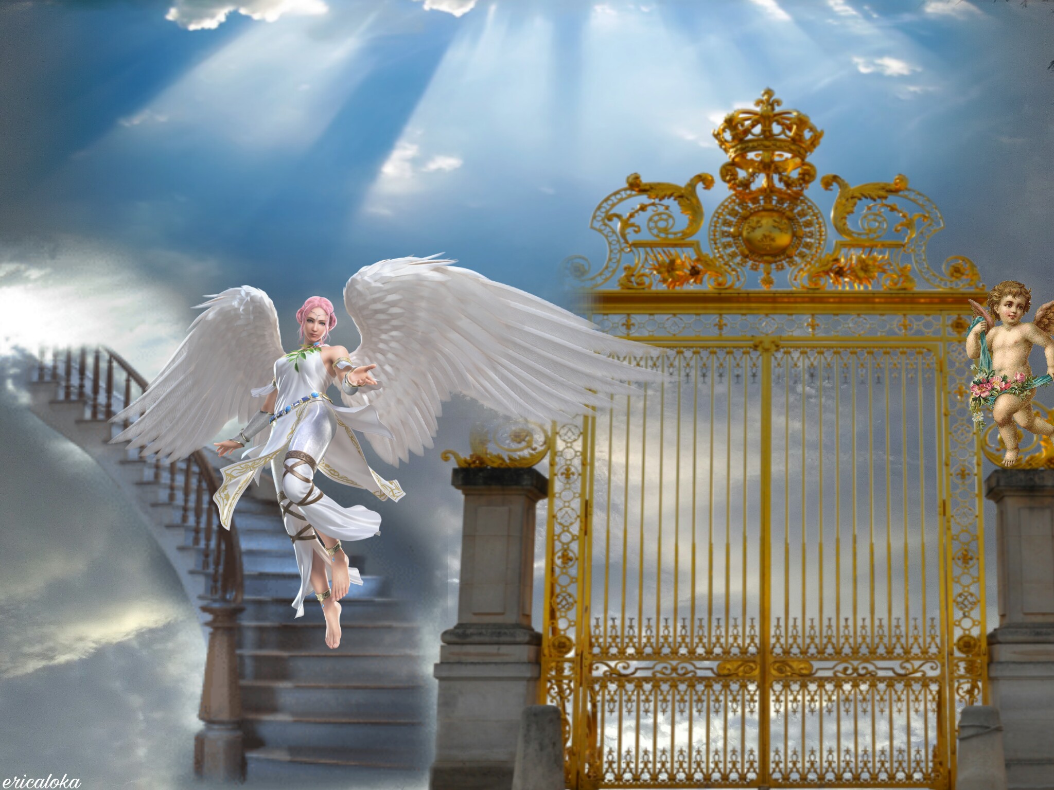 Golden Angel Heaven Love