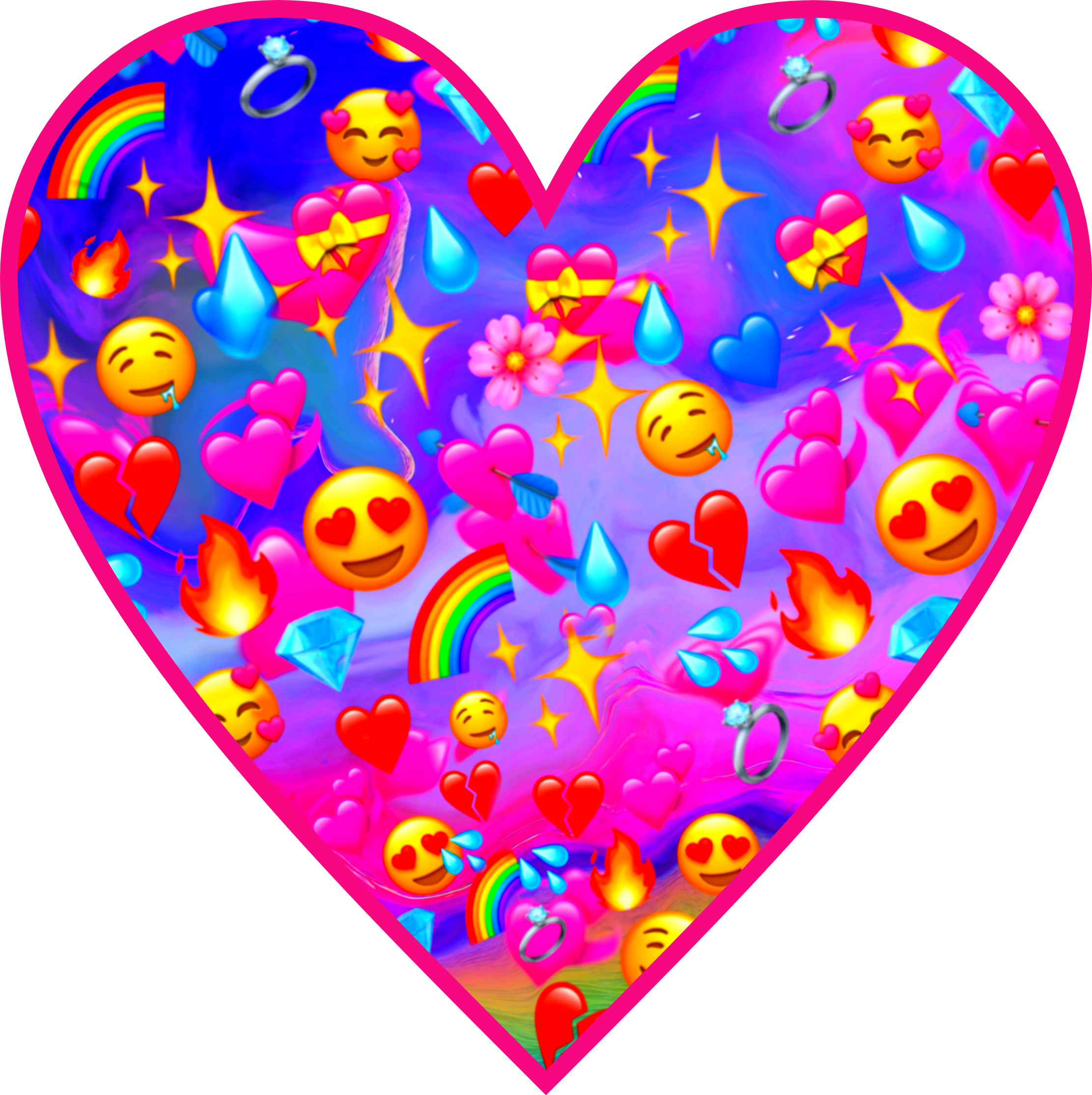 Background Heart Emoji Cute 292136094009211 By kkomiii